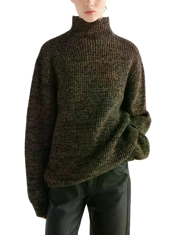 LEMAIRE High-neck Yak Alpaca Sweater - Brown