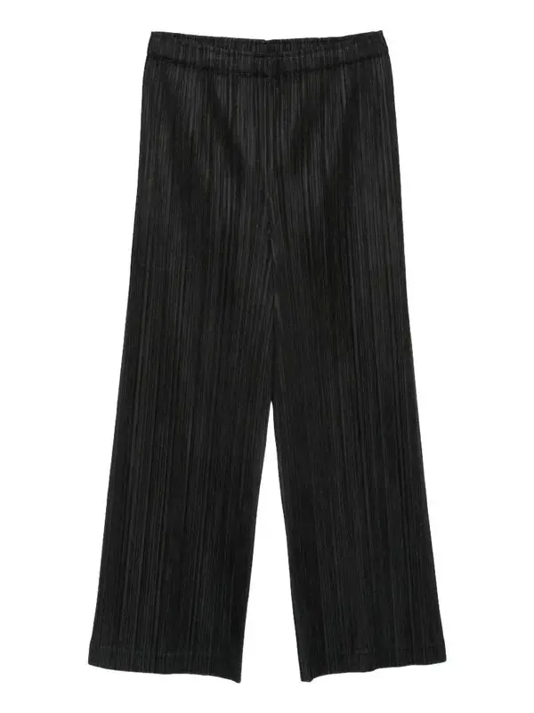 Issey Miyake Pleated Cropped Trousers - Black