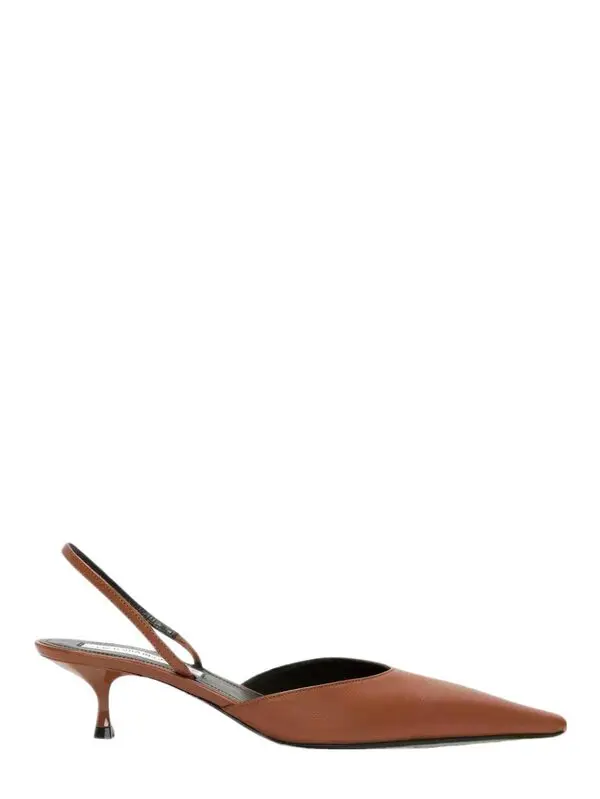 Victoria Beckham Sloane Slingback Kitten Heel Pumps - Brown