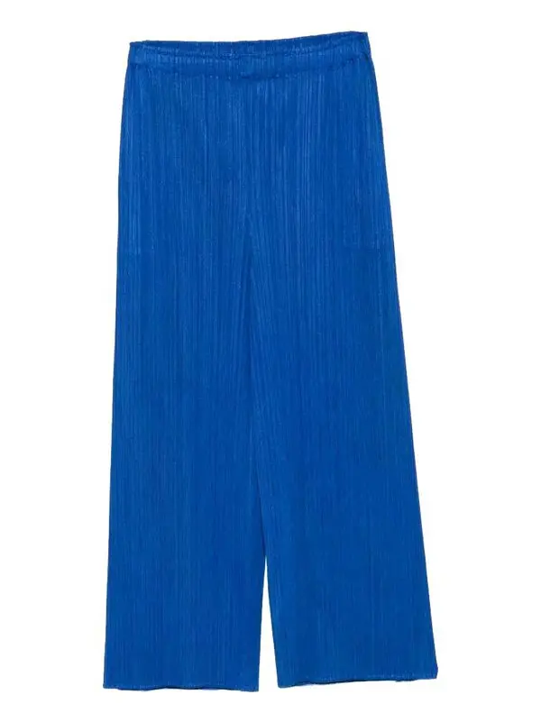 Issey Miyake Cropped Pleated Trousers - Blue