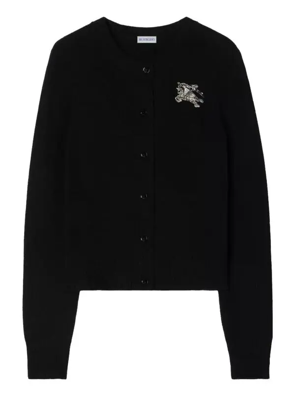 Burberry Knight Wool Cashmere Cardigan - Black