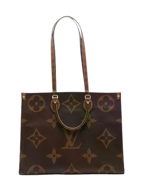 LOUIS VUITTON 2019 Monogram Reverse Giant Onthego Gm Satchel - Brown