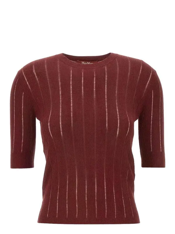 Max Mara Ribbed Semi-sheer Sweater - Red