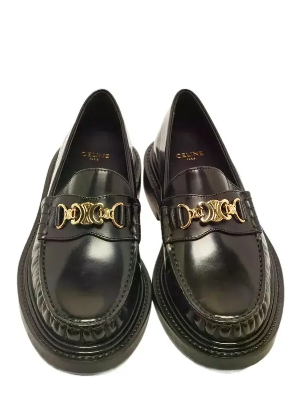 Celine Triomphe Chain-detail Loafers - Black