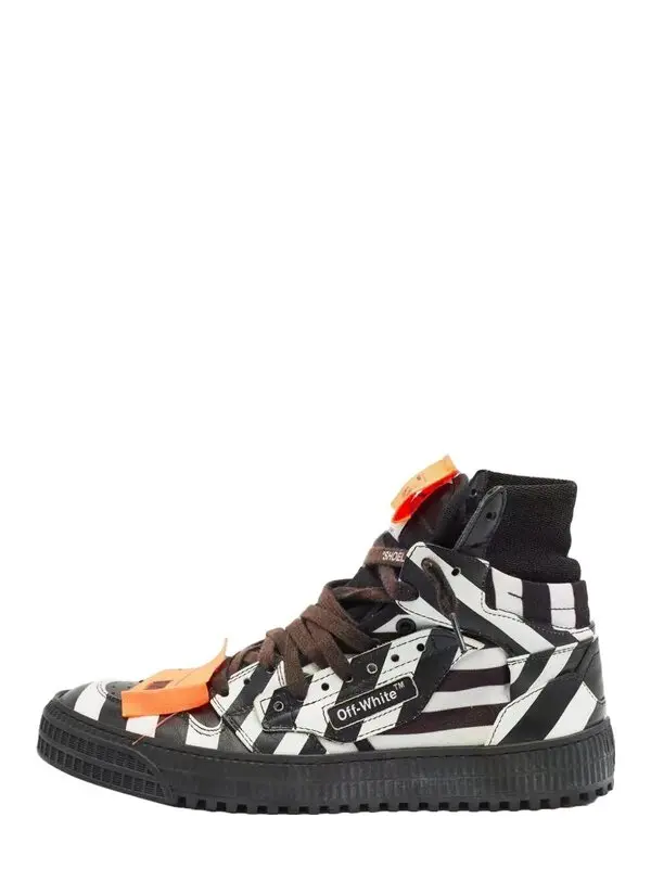 Off-White Off Court Striped High Top Sneakers - Black