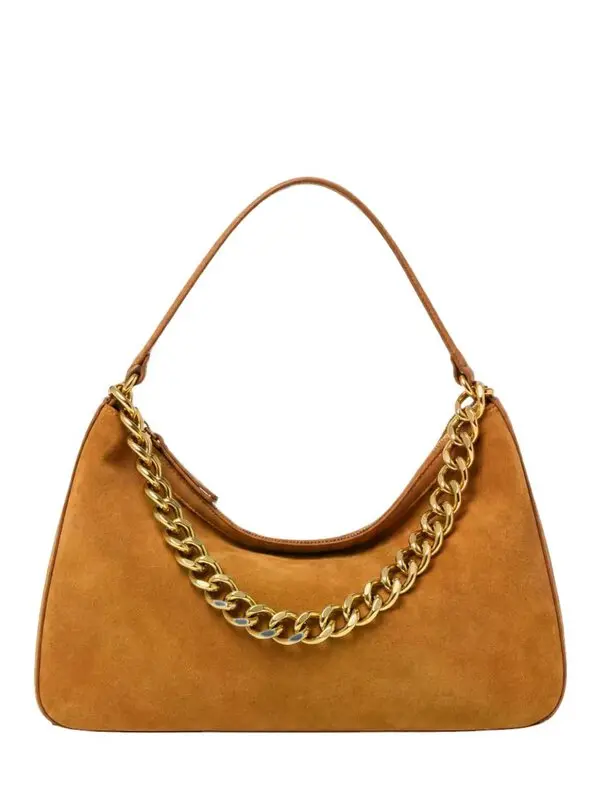 TWINSET Liliane Medium Suede Bag - Brown
