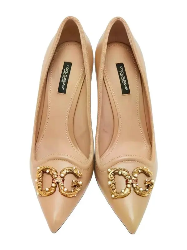 Dolce & Gabbana Dg Logo Stiletto Heel Pumps - Neutrals