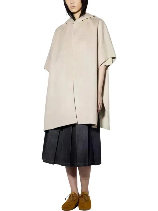 Liviana Conti Hooded Cape Coat - Neutrals