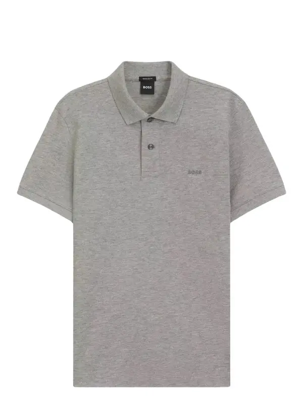 BOSS Pallas Polo Shirt In Cotton-piqué With Embroidered Logo - Grey