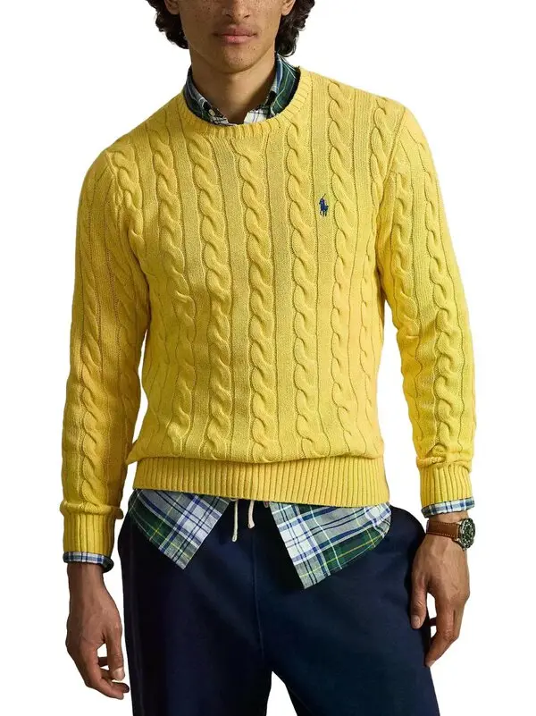 Polo Ralph Lauren Cable Knit Crewneck Sweater - Yellow