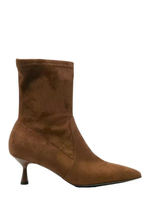 SERGIO LEVANTESI Pointed Toe Suede Finish Ankle Boots - Brown