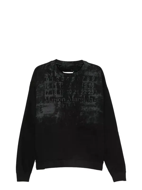 MAISON MARGIELA Logo-print Crew-neck Sweatshirt - Black