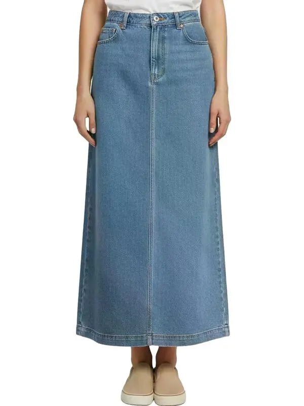 Magda Butrym High-slit Maxi Denim Skirt - Blue