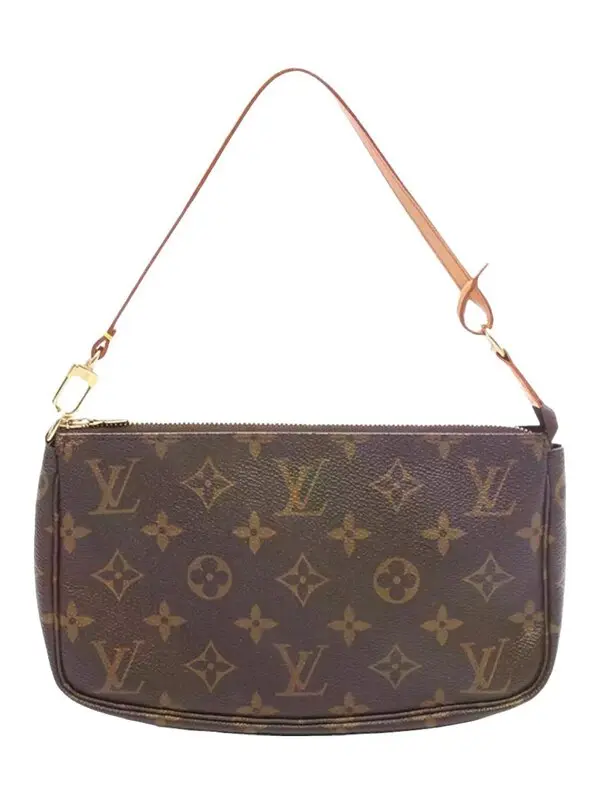 LOUIS VUITTON 2001 Monogram Pochette Accessoires Shoulder Bag - Brown