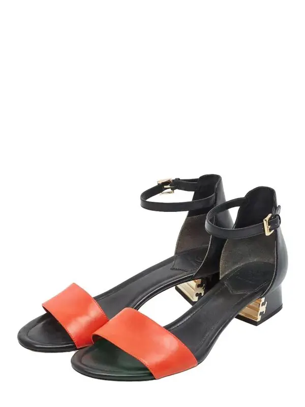Carolina Herrera Leather Ankle-strap Block-heel Sandals - Black