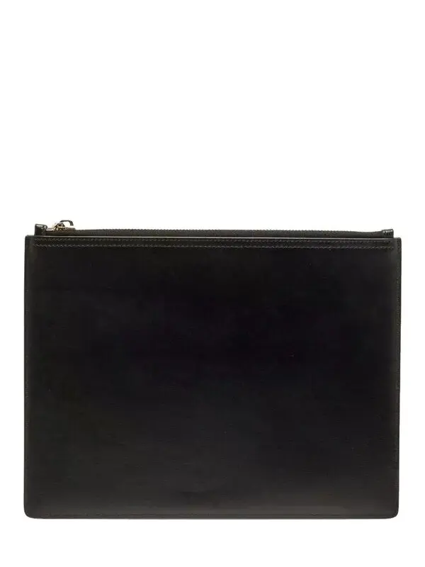 Alaïa Laser-cut Leather Clutch Bag - Black