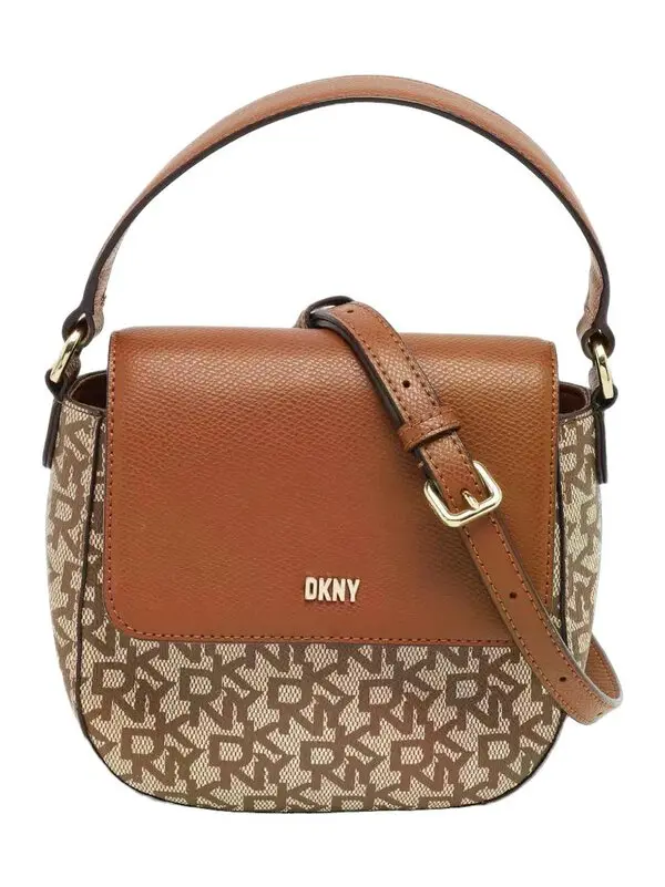 Dkny Immy Monogram Crossbody Mini Bag - Brown