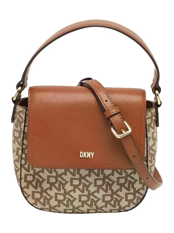 Dkny Immy Monogram Crossbody Mini Bag - Brown