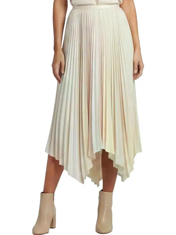 Polo Ralph Lauren Plissé Asymmetric Midi Skirt - Neutrals
