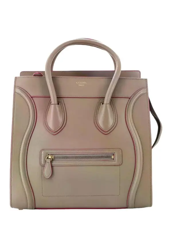 Celine Luggage Smooth Leather Mini Tote Bag - Neutrals