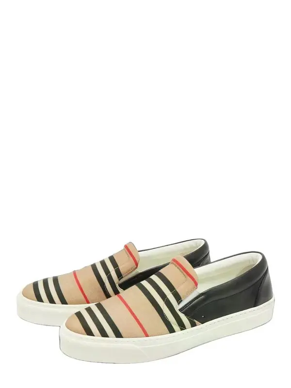 Burberry Striped Slip-on Sneakers - Neutrals
