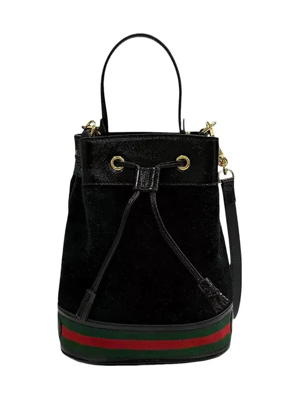 Gucci 2016-2026 Small Suede Ophidia Bucket Satchel - Black
