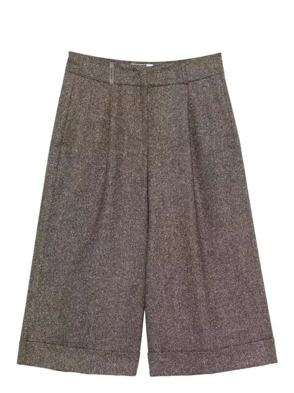 Peserico Pleated-front Cropped Tailored Trousers - Brown