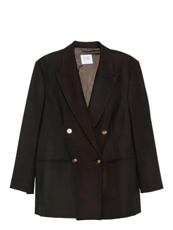 LE SULLY STUDIO Double-breasted Peak-lapel Blazer - Brown