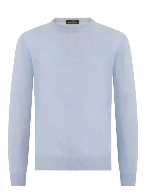 SLOWEAR Crew Neck Fine Knit Sweater - Blue