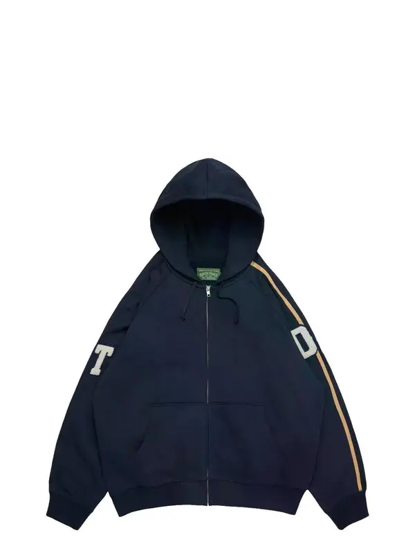 DENIM TEARS Chenille Patch Zip-up Hoodie - Blue