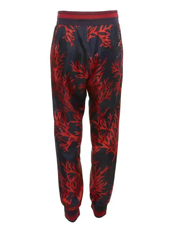 Dolce & Gabbana Corallo-print Drawstring Joggers - Blue