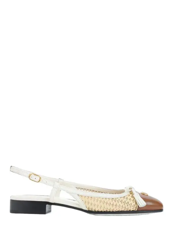 Valentino Garavani Vlogo Signature Woven Flat Pumps - Neutrals