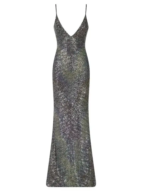 Missoni Sequin-embellished V-neck Maxi Dress - Brown