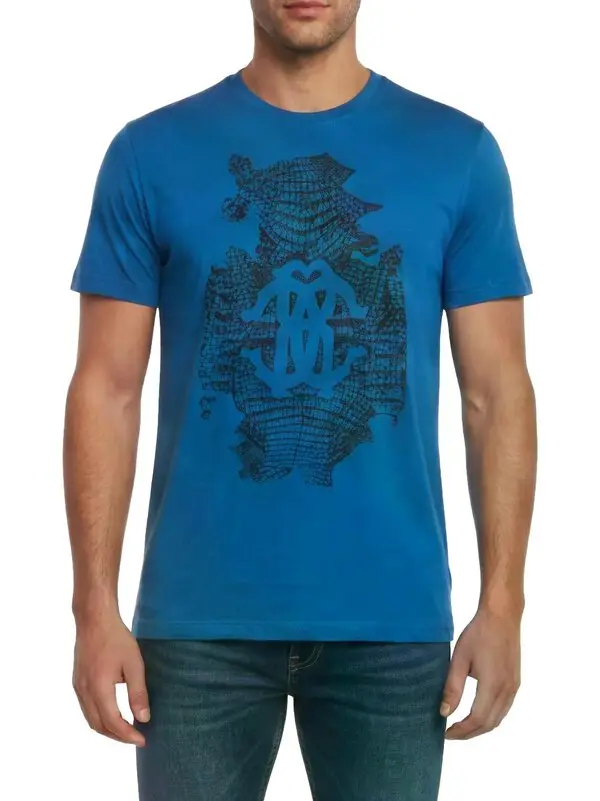 Roberto Cavalli Logo-print Crew-neck T-shirt - Blue