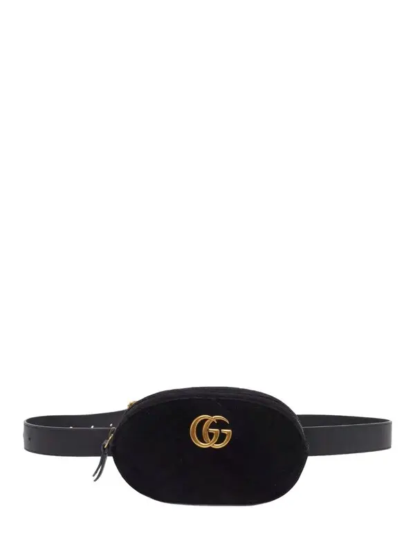 Gucci Matelassé Velvet Belt Bag - Black