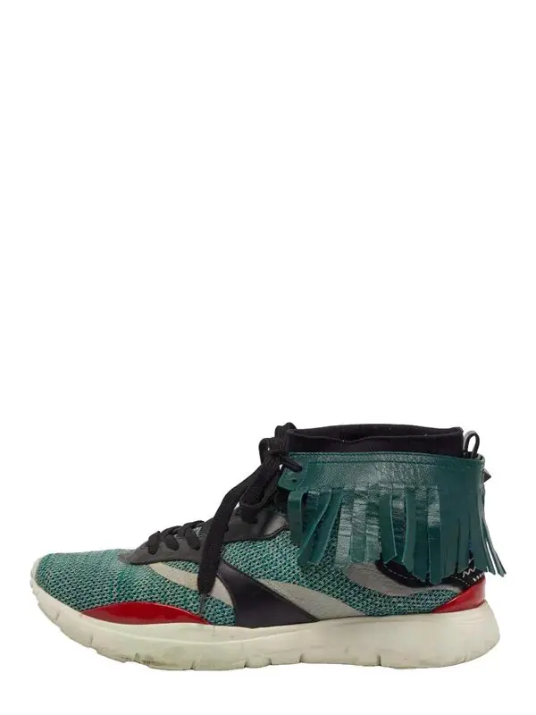 Valentino Garavani Heroes Tribe Fringed Knit Sneakers - Green