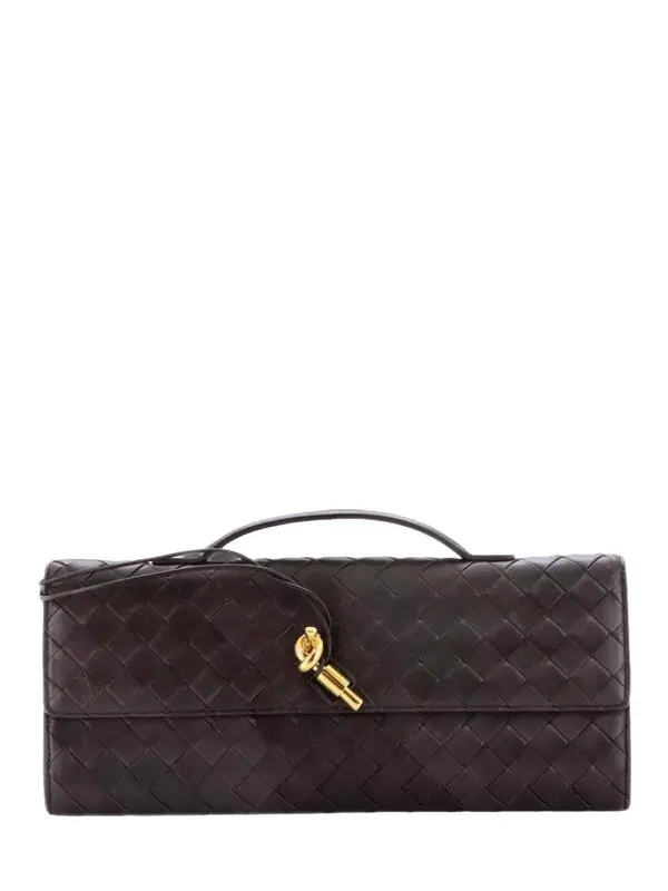 Bottega Veneta Andiamo Top Handle Clutch Bag - Brown