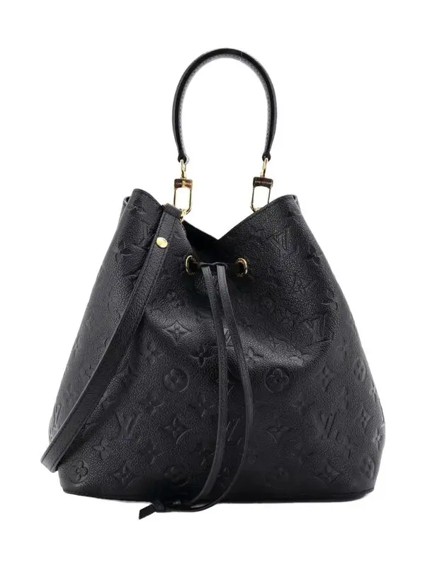 LOUIS VUITTON Monogram Empreinte Leather Bucket Bag - Black