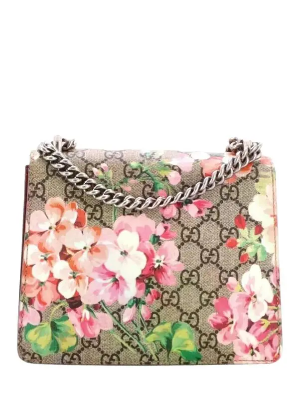 Gucci Blooms Print Gg Coated Canvas Mini Shoulder Bag - Brown