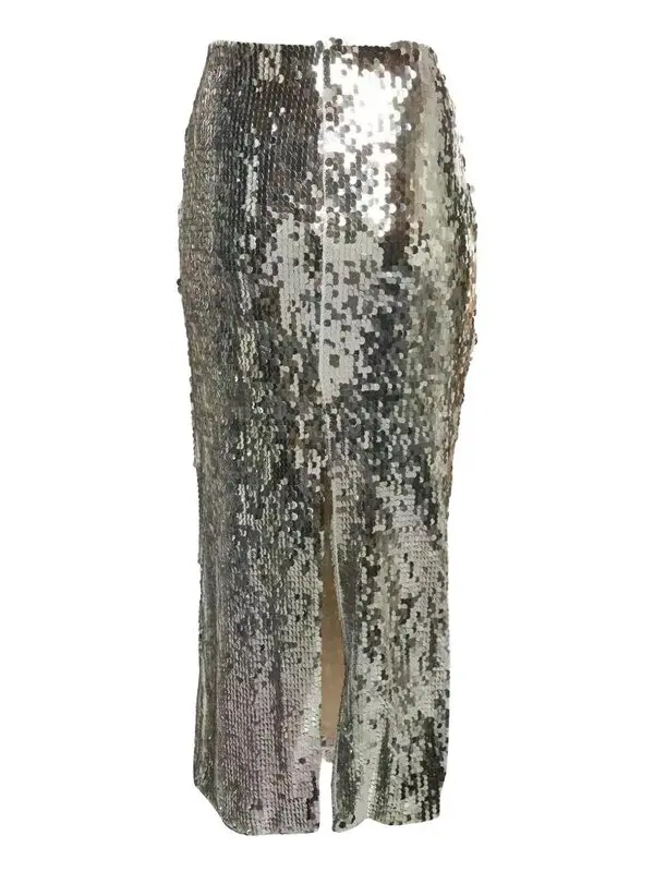 Ronny Kobo Sequin-embellished Maxi Skirt - Grey