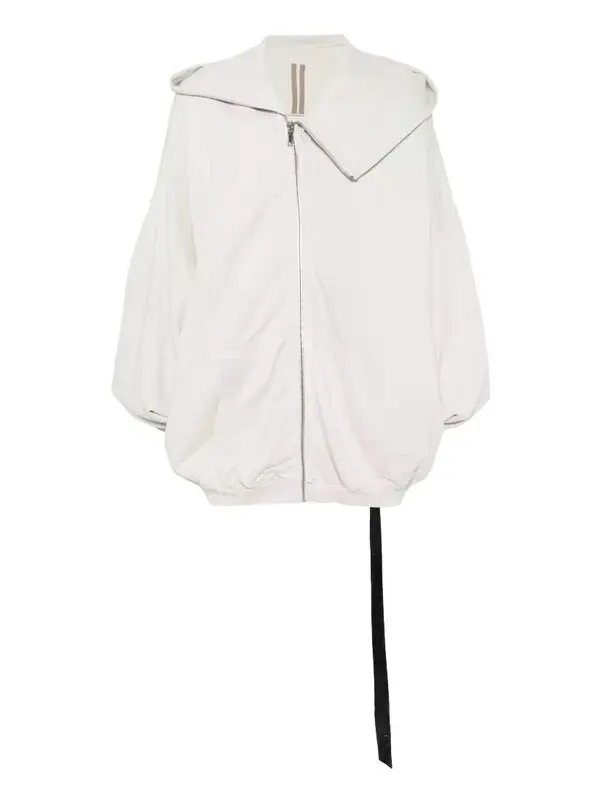 Rick Owens Mountain Hun Asymmetric-zip Hoodie - Neutrals