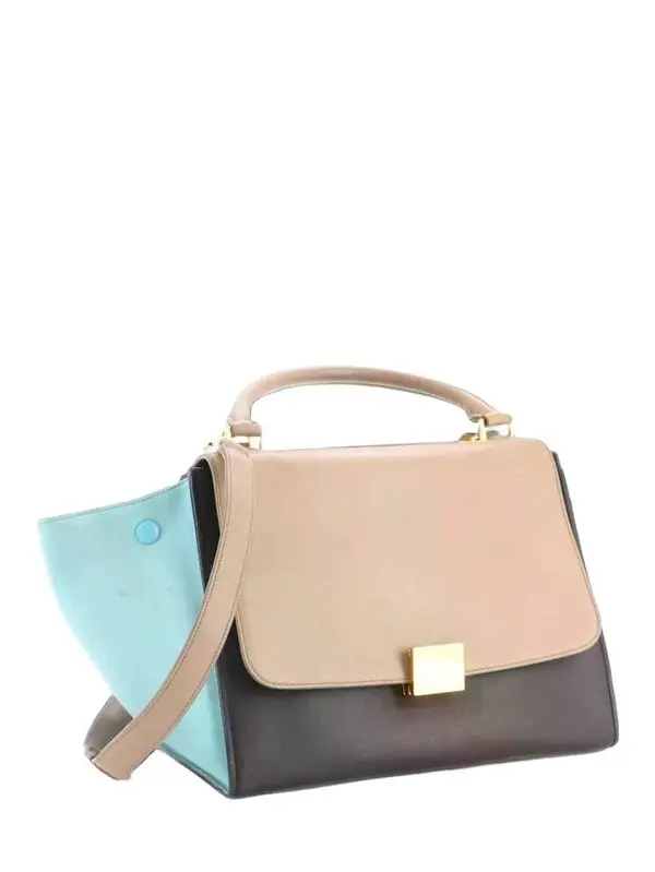 Celine Tricolor Trapeze Satchel - Blue