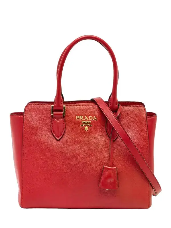 Prada Saffiano Leather Tote Bag - Red