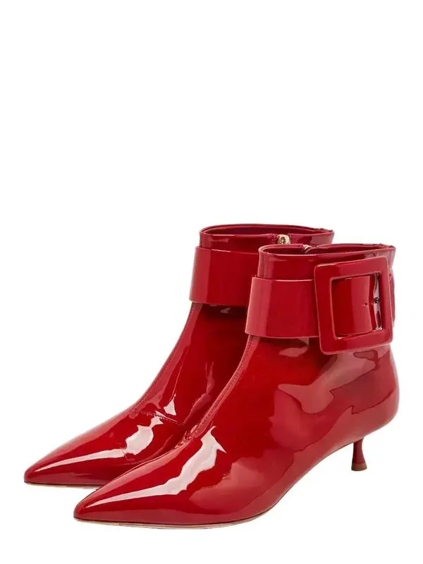 ROGER VIVIER Buckled Ankle Boots - Red