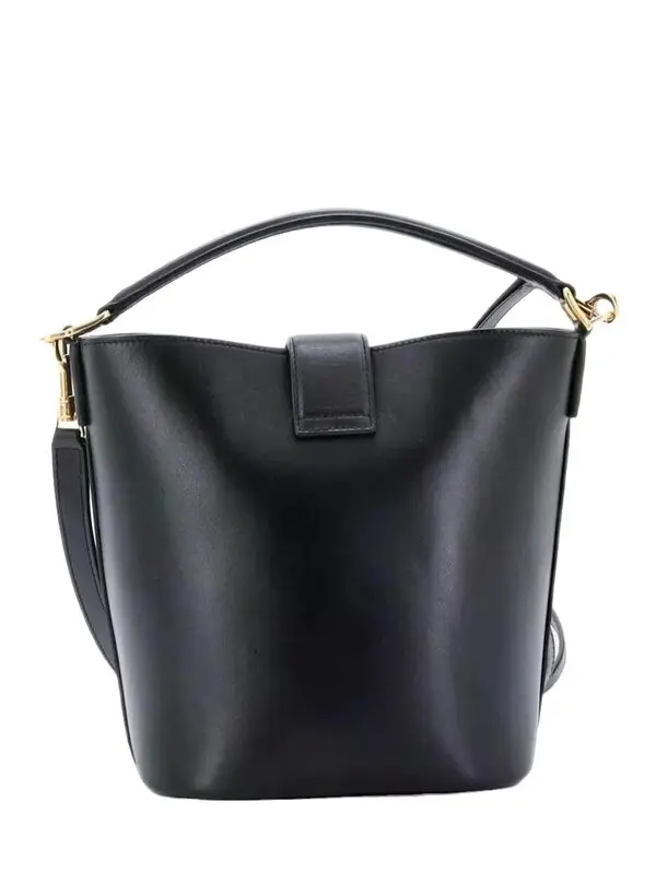 Celine Louise Bag Leather Small Bucket Bag - Black