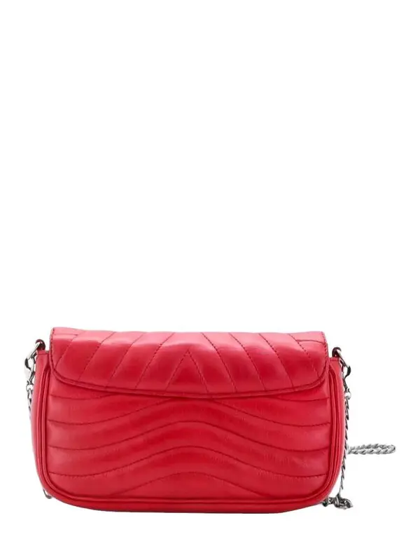 LOUIS VUITTON New Wave Chain Pochette Quilted Leather Clutch Bag - Red