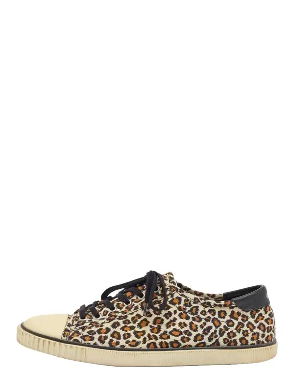 Celine Leopard Print Lace-up Sneakers - Neutrals