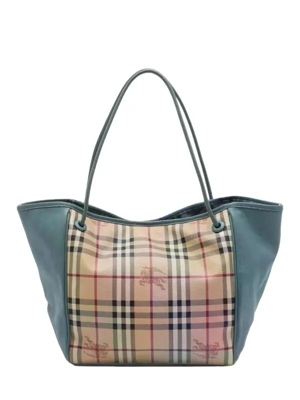 Burberry Haymarket Check Coated Canvas Canterbury Tote Bag - Blue