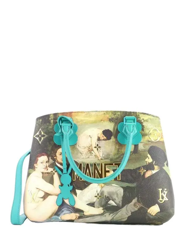 LOUIS VUITTON Montaigne Handbag Limited Edition Jeff Koons Manet Print Canvas Mm Satchel - Green