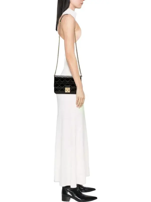 Dior 2016 Patent Cannage Miss Promenade Crossbody Bag - Black